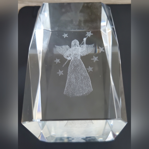 Art | Crystal Cube Icon 3d Laser Engraved Angel | Poshmark
